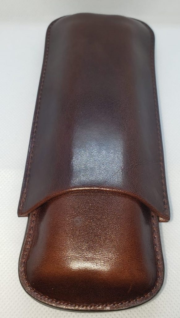 Brown Leather Cigar Carrying Travel Case (Holds 2 Cigars) - Smokey's ...